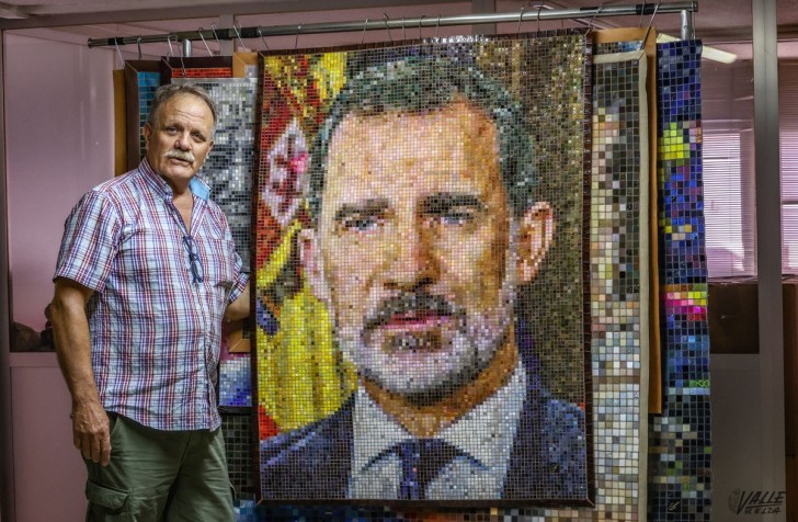 Crea el retrato de Felipe VI con retales de pieles para regalárselo a ... Crea el retrato de Felipe VI con retales de pieles para regalárselo a ...